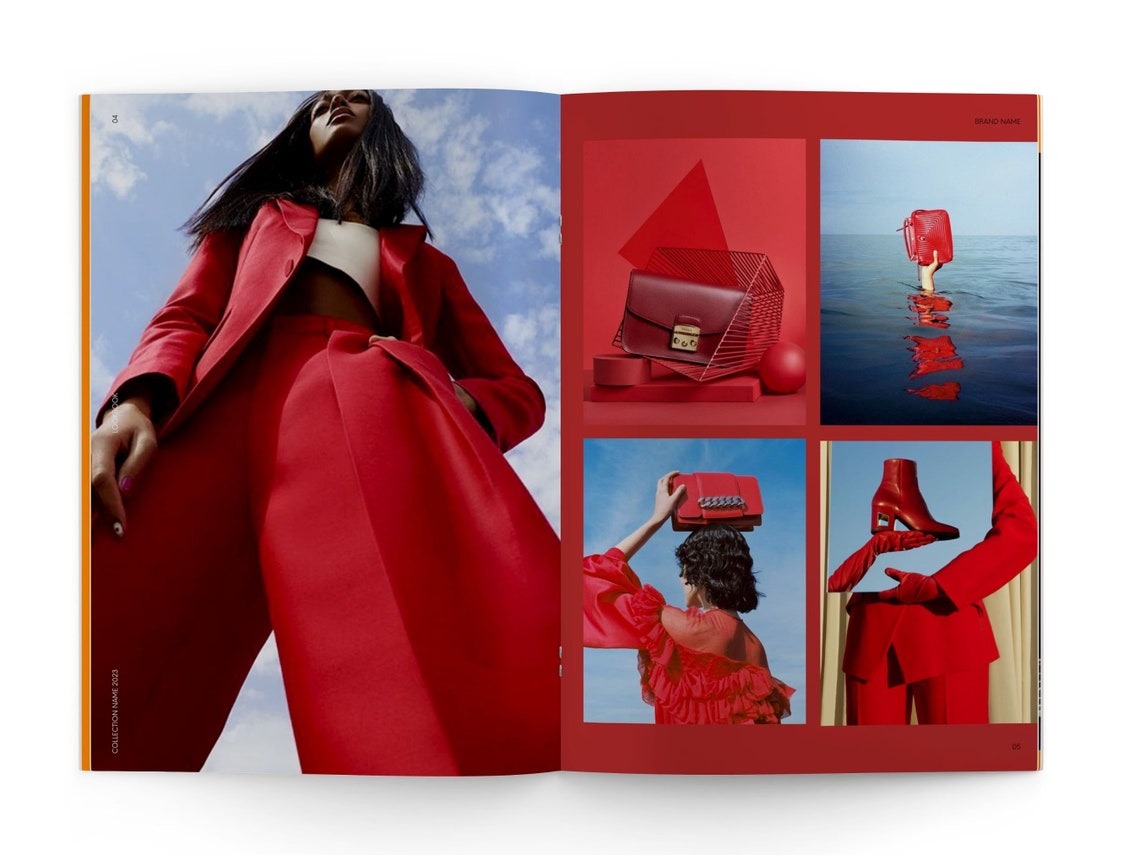 Colourful Premium Lookbook or Product Catalog Editable Canva Template ...