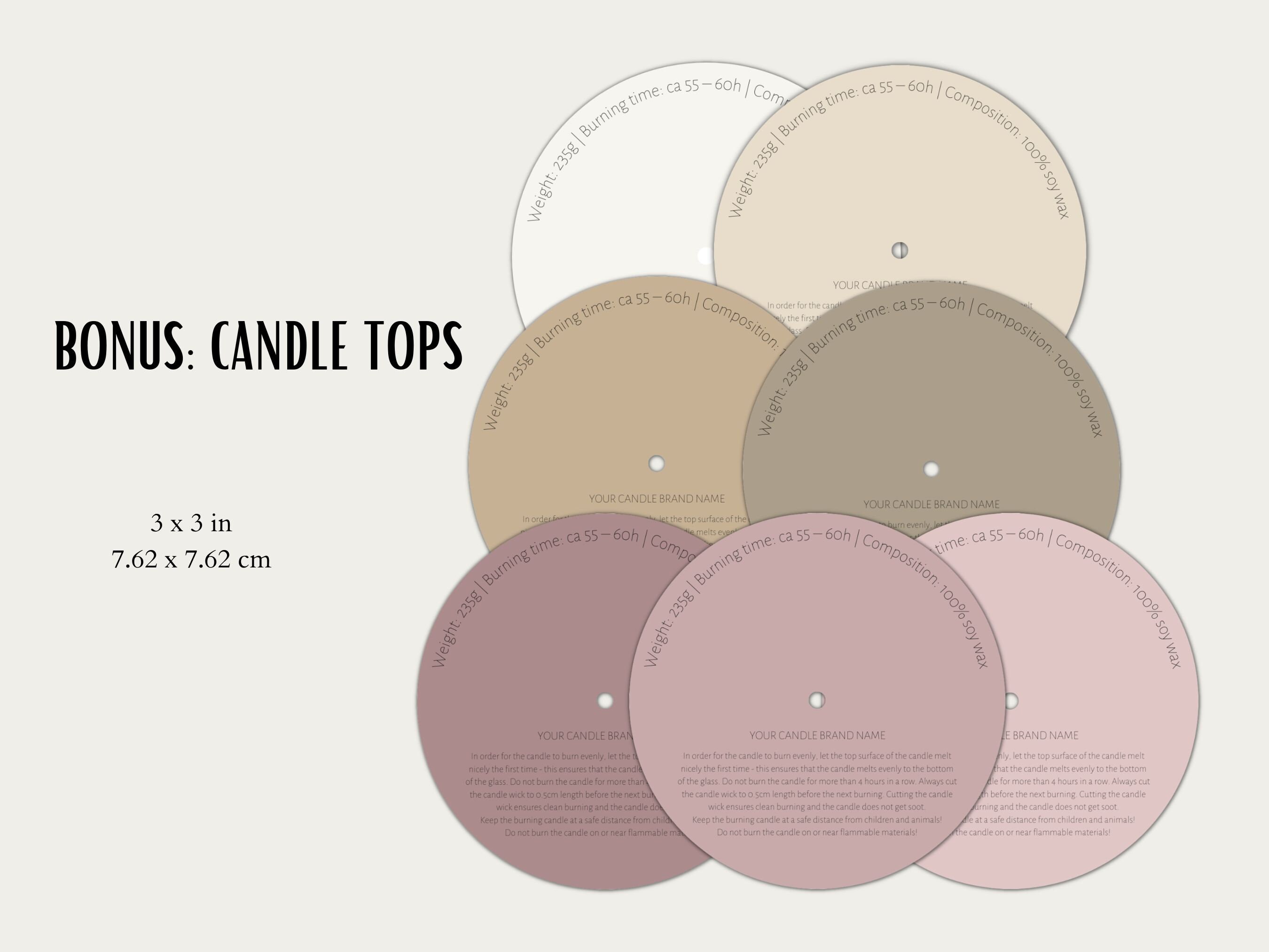 Editable Canva Candle Label Templates Custom Printable Candle Labels ...