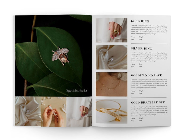 Jewelry Catalog Template, Fully Editable in Canva | Ebook | Magazine ...