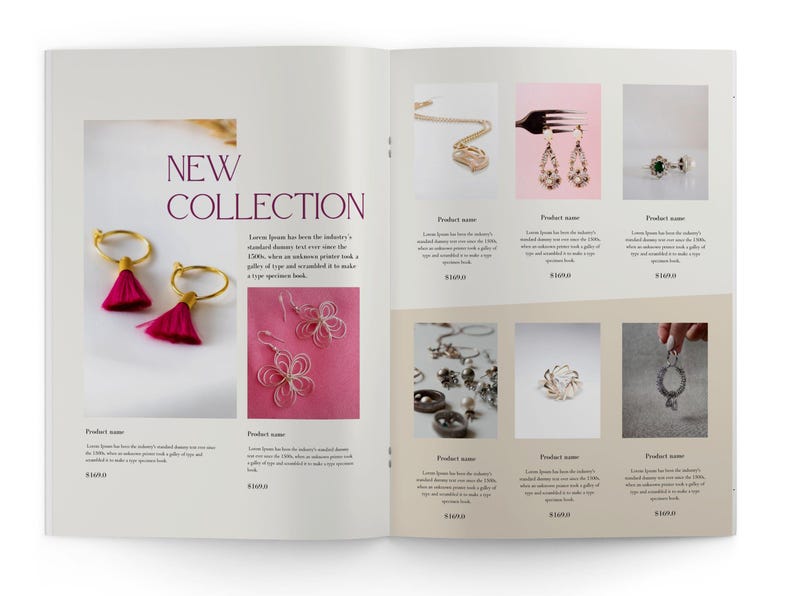 Jewelry Catalog Template, 20 Pages Editable in Canva | Ebook | Magazine ...