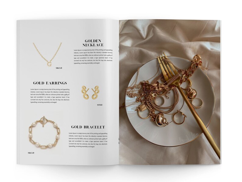 Jewelry Catalog Template, Fully Editable in Canva | Ebook | Magazine ...