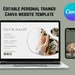 Yoga Instructor Website Design Template Editable in Canva Fitness ...