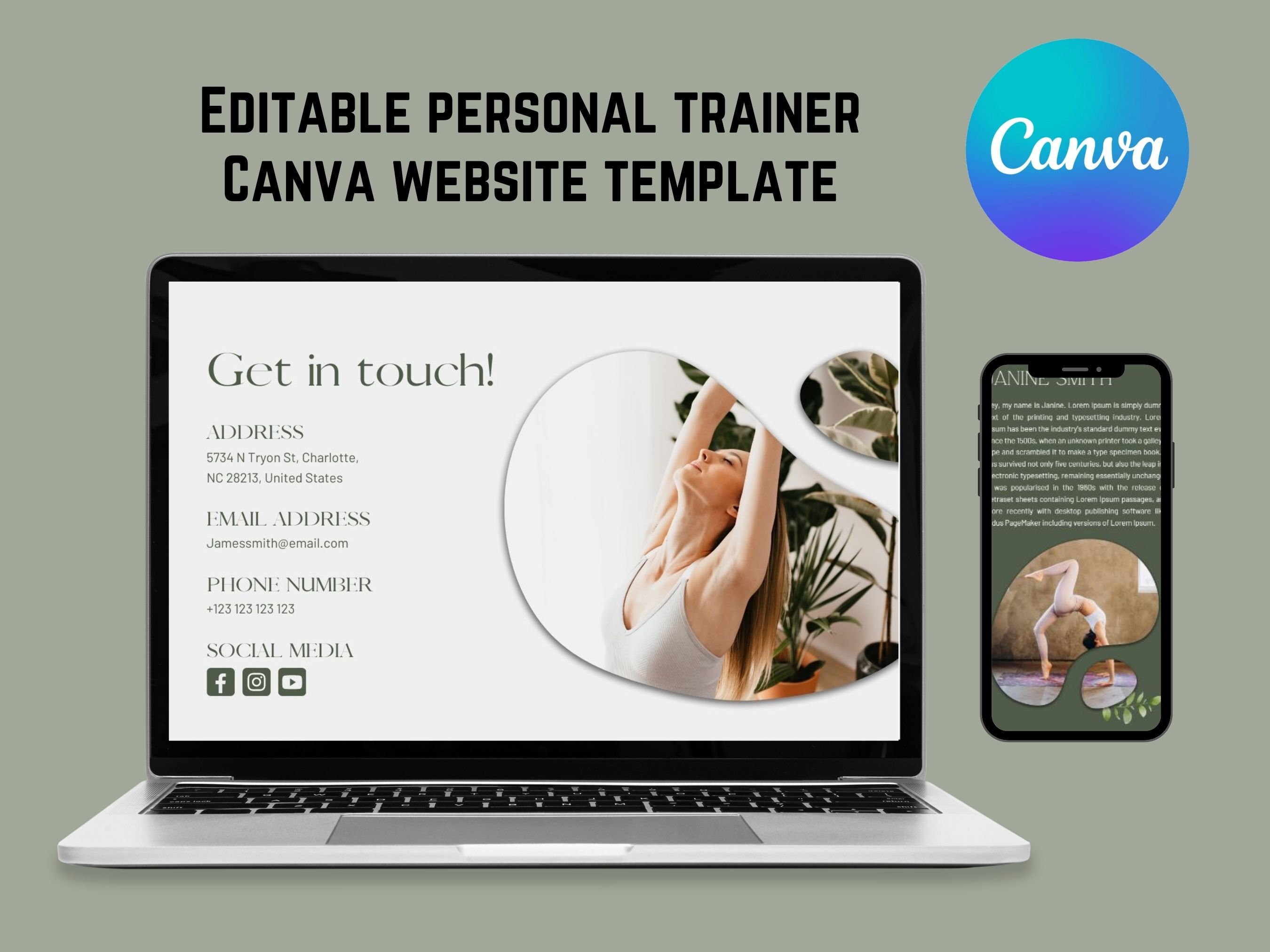 Yoga Instructor Website Design Template Editable in Canva | Fitness ...