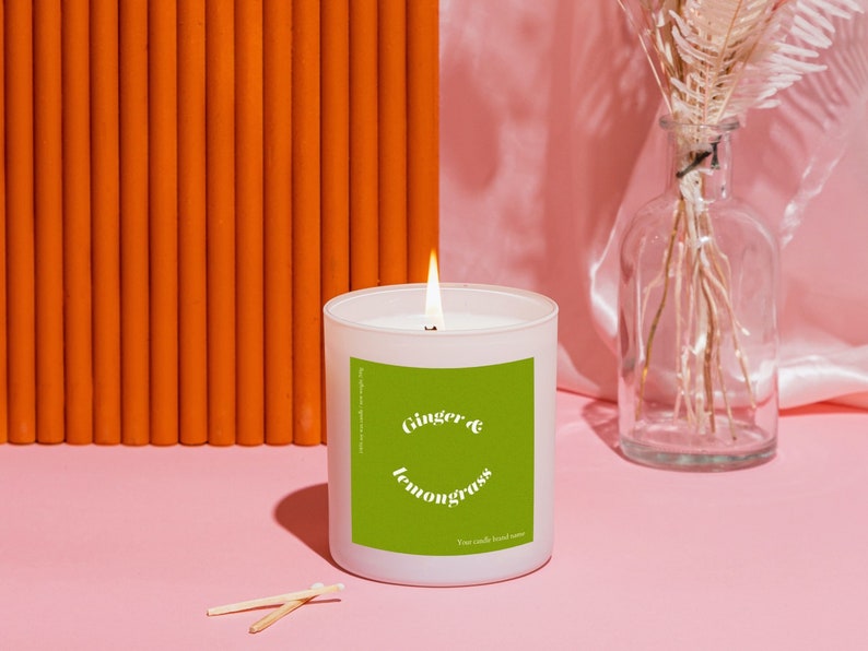 Editable Candle Label Canva Templates | Colourful Candle Label Design ...