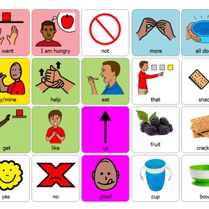 Digital AAC Color Coded Communication Boards for Nonverbal, Preverbal ...