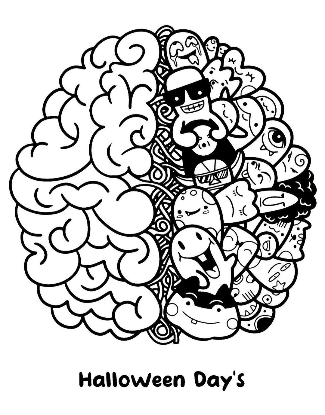 Halloween Coloring Book for Kids and Adults - Etsy