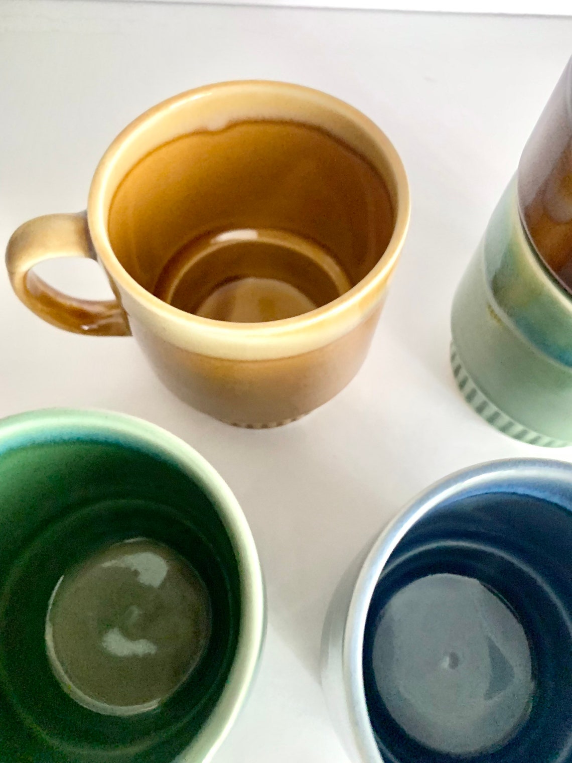 Vintage Stacking Ceramic Glazed Tea Coffee Cups - Etsy