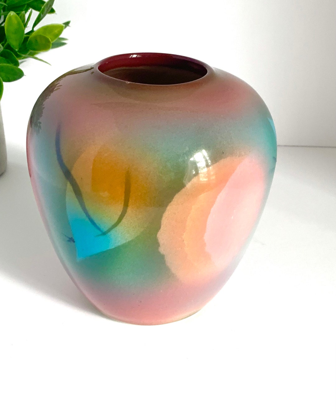 Vintage Authentic Judith Stiles Pottery Low Profile Vase 80’s Decor - Etsy