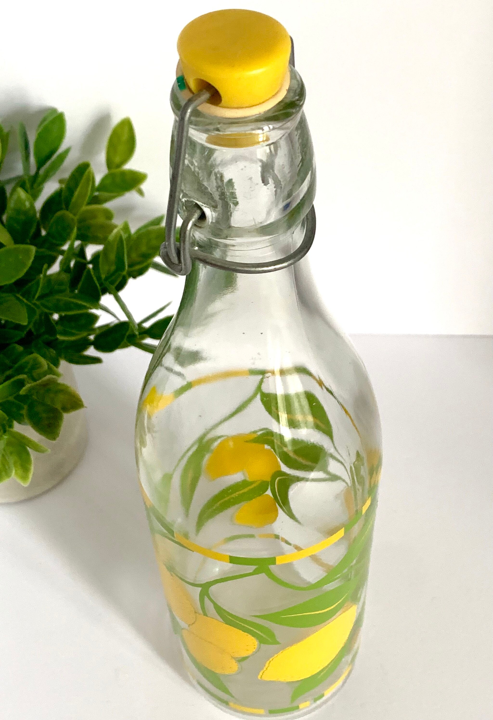 Vintage Cerve Hinged Bottle With Lemon Decal - Etsy