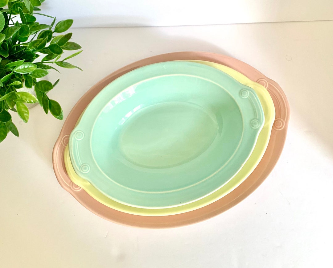 Lu Ray USA Pastel Platters Vintage 1940’s - Etsy