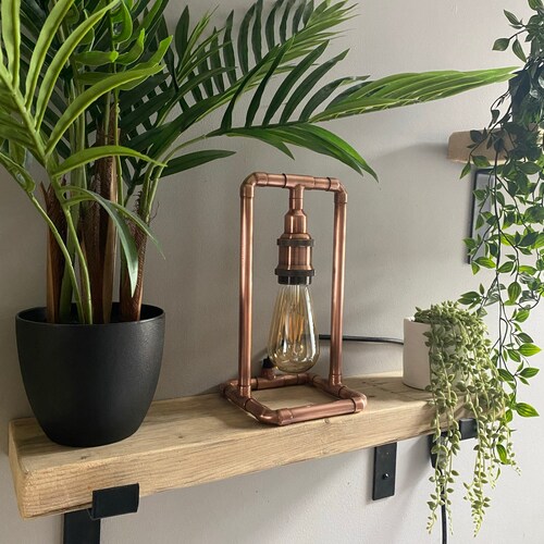 Copper Pipe Lamp Desk Lamp Copper Light Bedside Lamp - Etsy