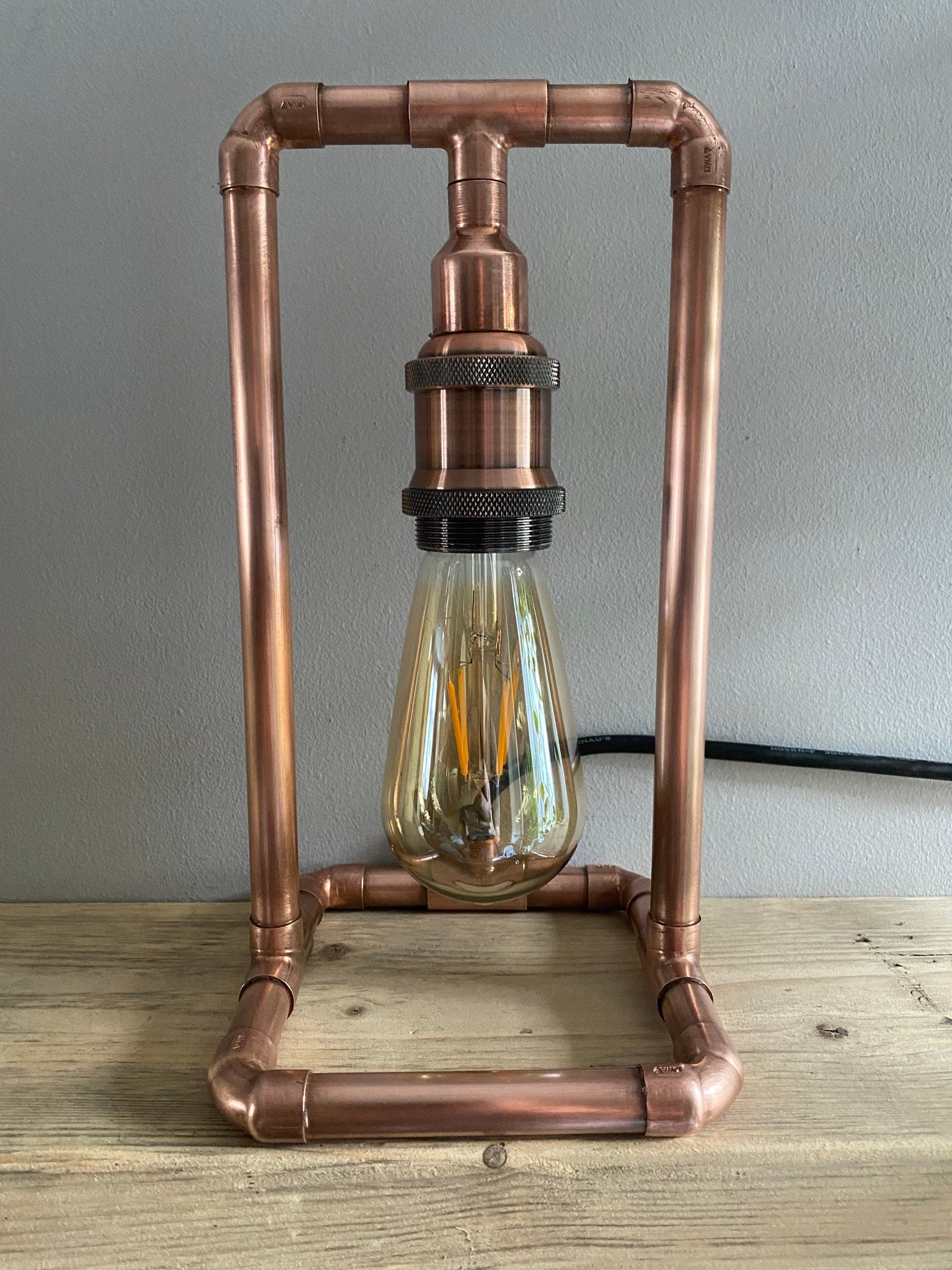 Handmade Copper Pipe Lamp - Etsy UK