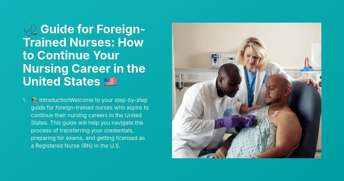 Guide for Foreign Trained Nurses Continue Your Nursing Career in the US ...