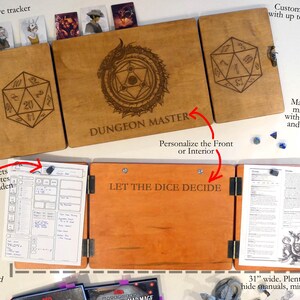 Personalized Engraved Wood Dungeon Master Screen, Custom D&D DM Screen ...