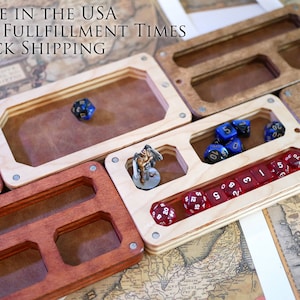 Wooden DND Dice Box and Tray Set for Dungeons & Dragons, Custom ...