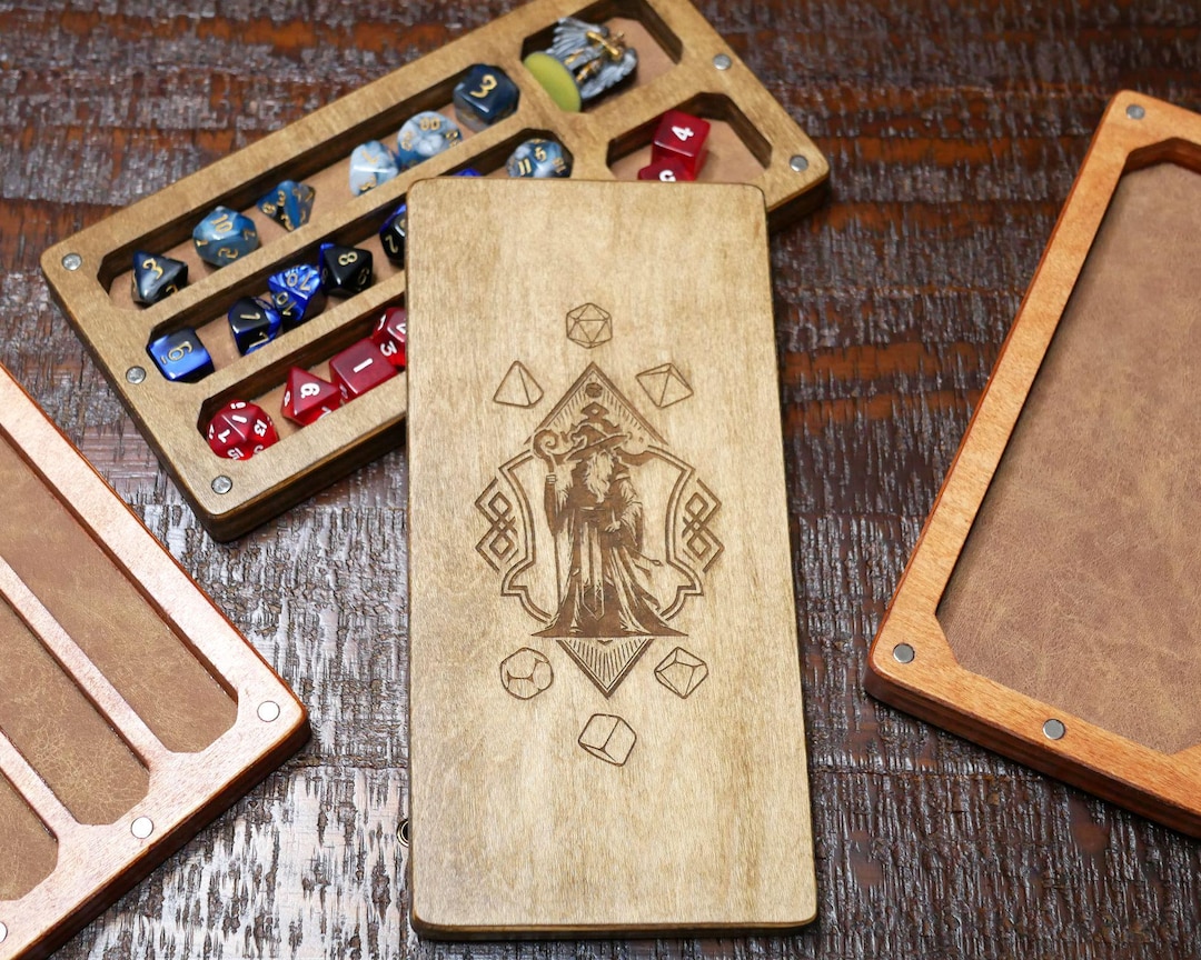 Personalized D&D Dice Box, Wizard Dungeons and Dragons Wooden Dice ...