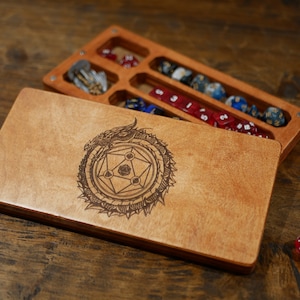 Dnd Deluxe Dice Box, Handmade Custom Wood Dungeons and Dragons Rolling ...