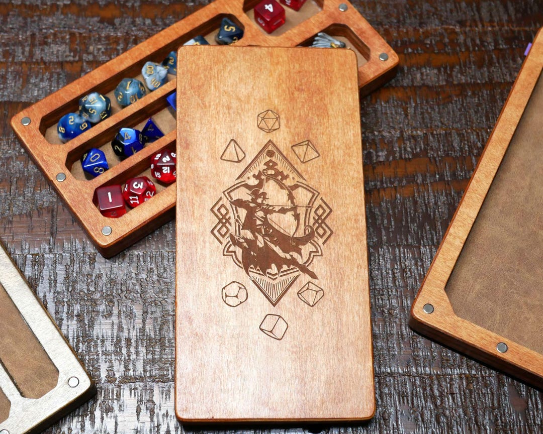 Personalized D&D Dice Box, Ranger Dungeons and Dragons Wooden Dice ...