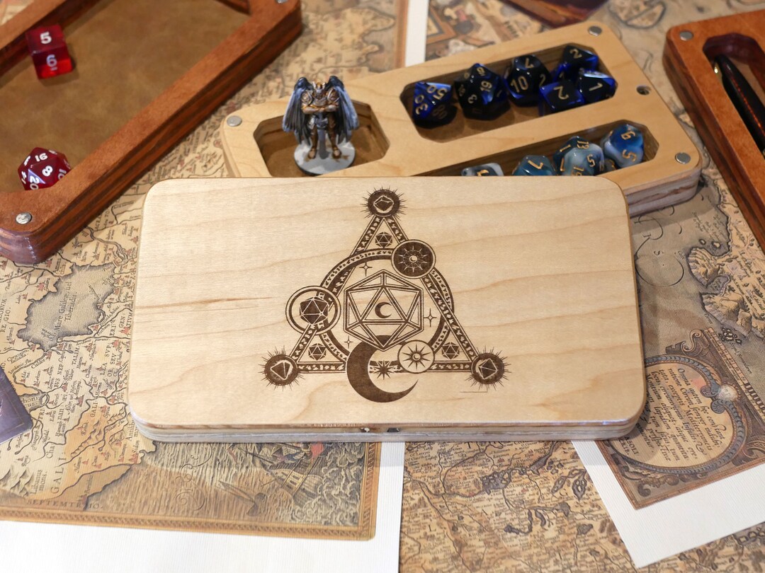 Handcrafted Dice Chest & Rolling Tray for Dungeons and Dragons, Custom ...