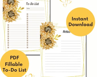 Sunflower to Do List | Etsy