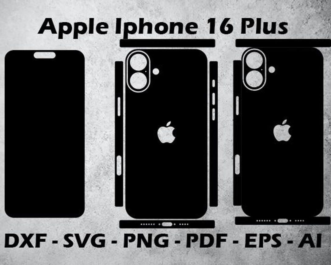 Apple iPhone 16 Plus - Skin Cutting Template SVG Vector - Etsy