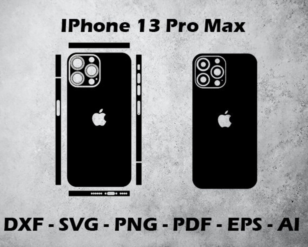 Apple iPhone 13 Pro Max - Skin Cutting Template SVG Vector - Etsy