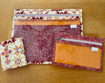 Cross Stitch/needlepoint Patriotic Stars and Stripes Quilted Vinyl Project Bag With Pocket ...