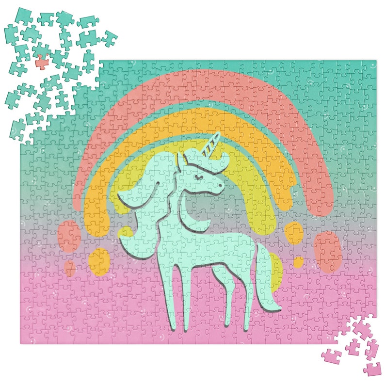 Unicorn Rainbow Puzzle - Etsy
