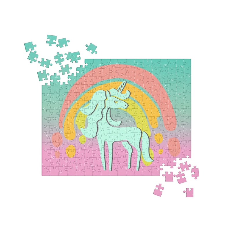 Unicorn Rainbow Puzzle - Etsy