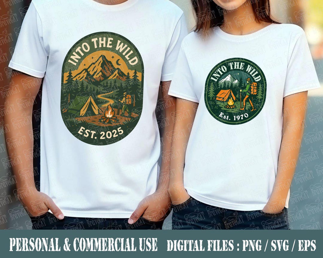 2 Designs | Into the Wild SVG Pack | SVG for Cricut | T-shirt-bag-mug ...