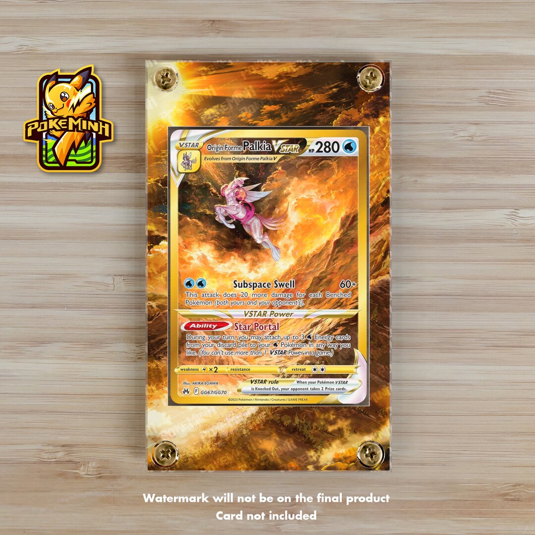Palkia VSTAR Gold Alternate Art Custom Pokemon Card Display - Etsy