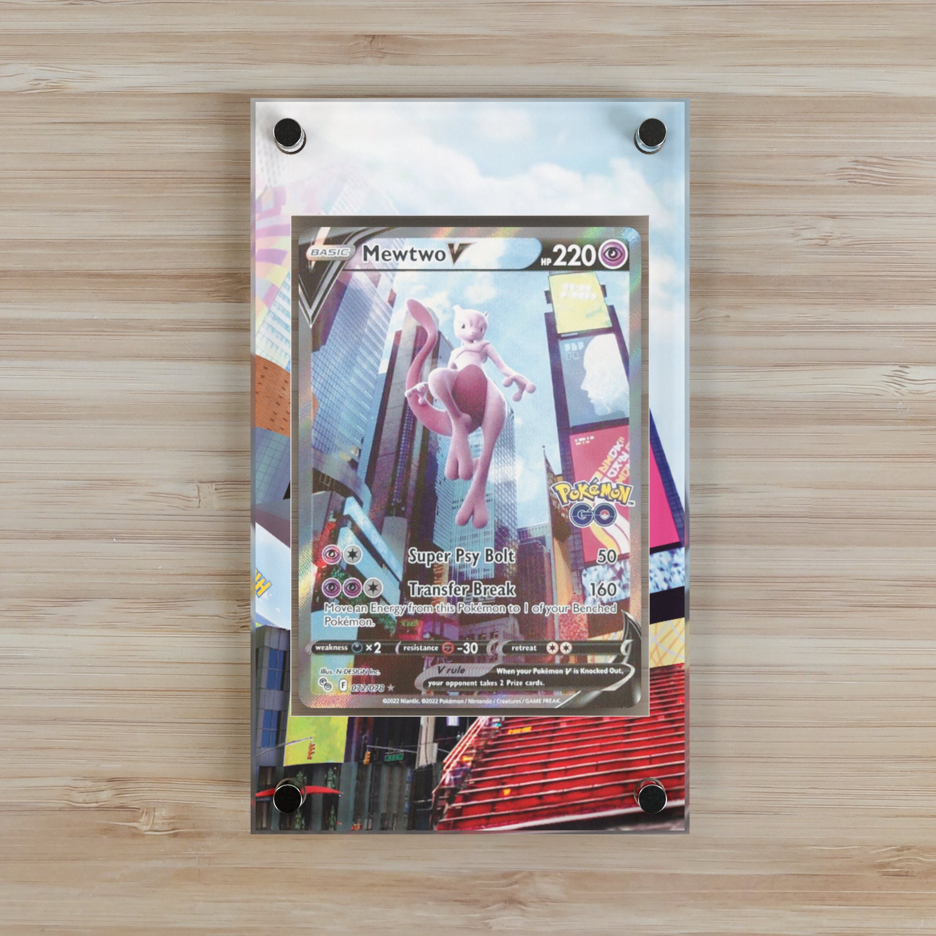 Mewtwo V Alternate Art Custom Pokemon Card Display Case - Etsy