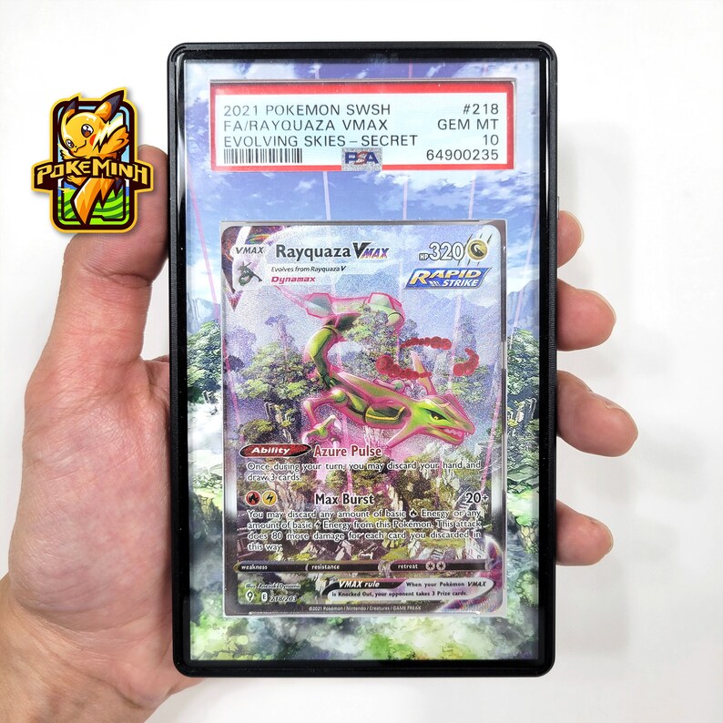 Rayquaza VMAX Alternate Art Custom Pokemon Graded Card Display - Etsy