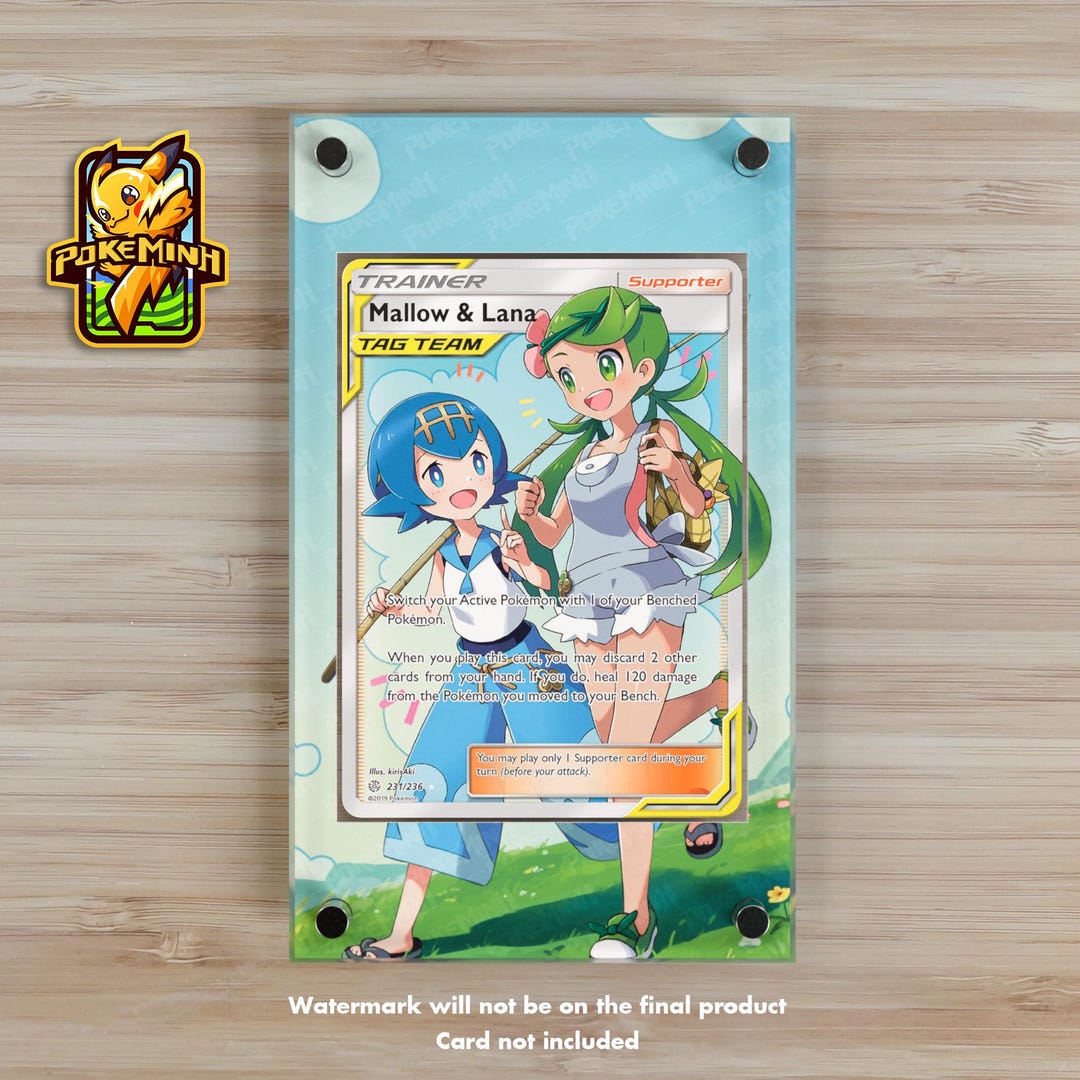 Mallow Lana Full Art Trainer Custom Pokemon Display Case - Etsy