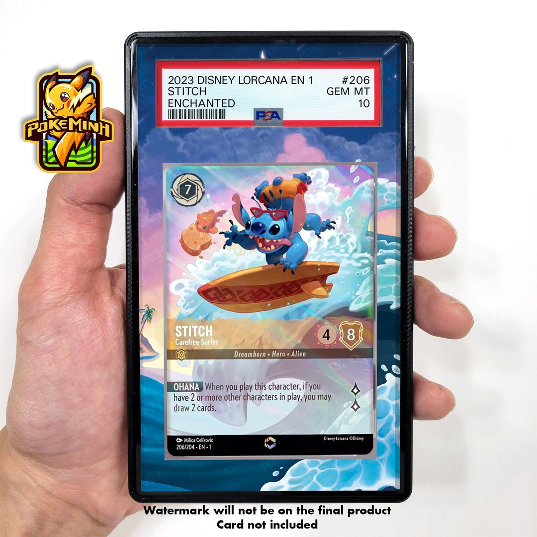 Stitch Carefree Surfer Enchanted Custom Disney Lorcana Graded Display ...