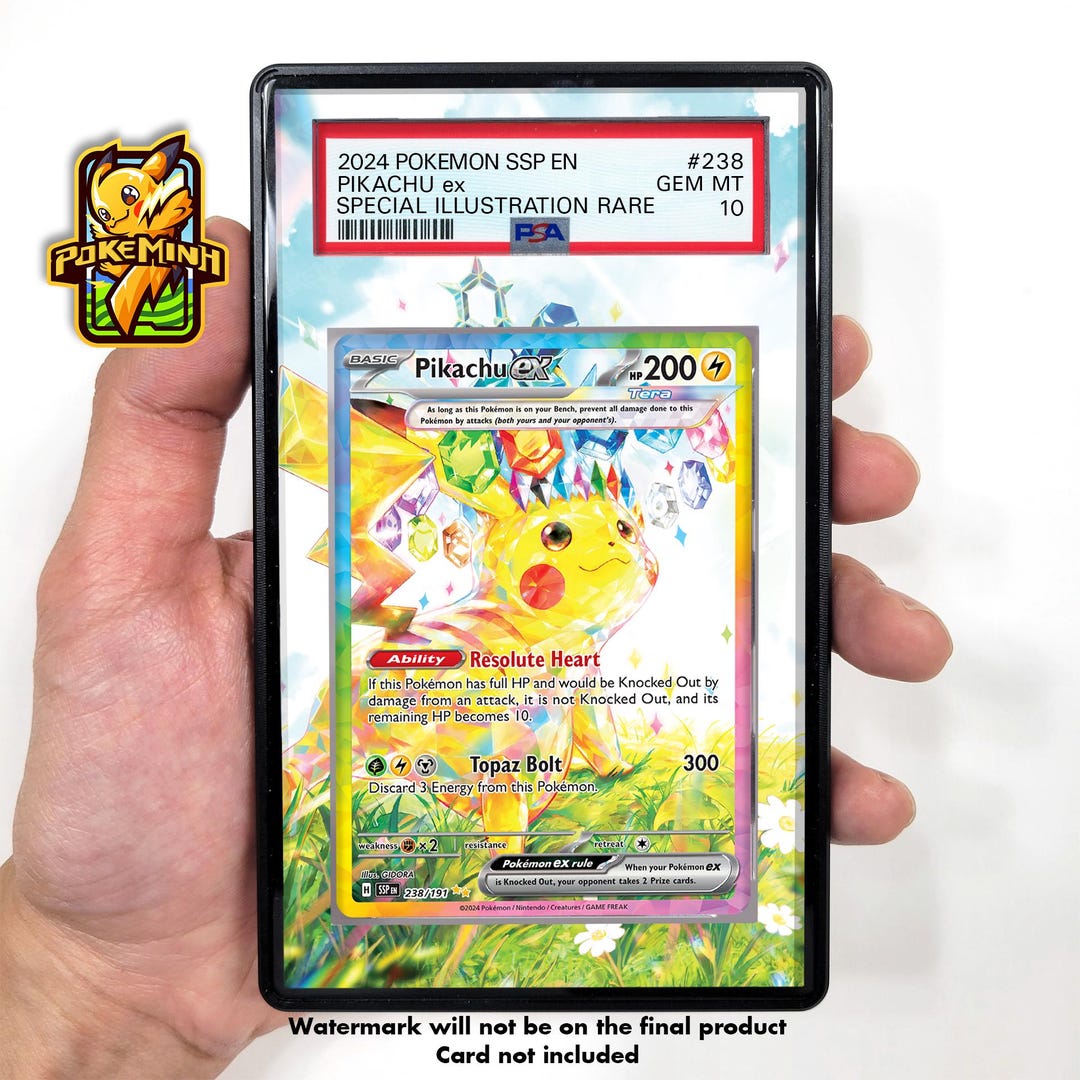 Pikachu Tera EX SAR SIR Custom Pokemon Graded Display Case - Etsy