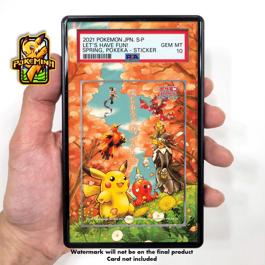 Pikachu Let's Have Fun! Spring Pokeka Sticker Custom Pokemon Graded ...