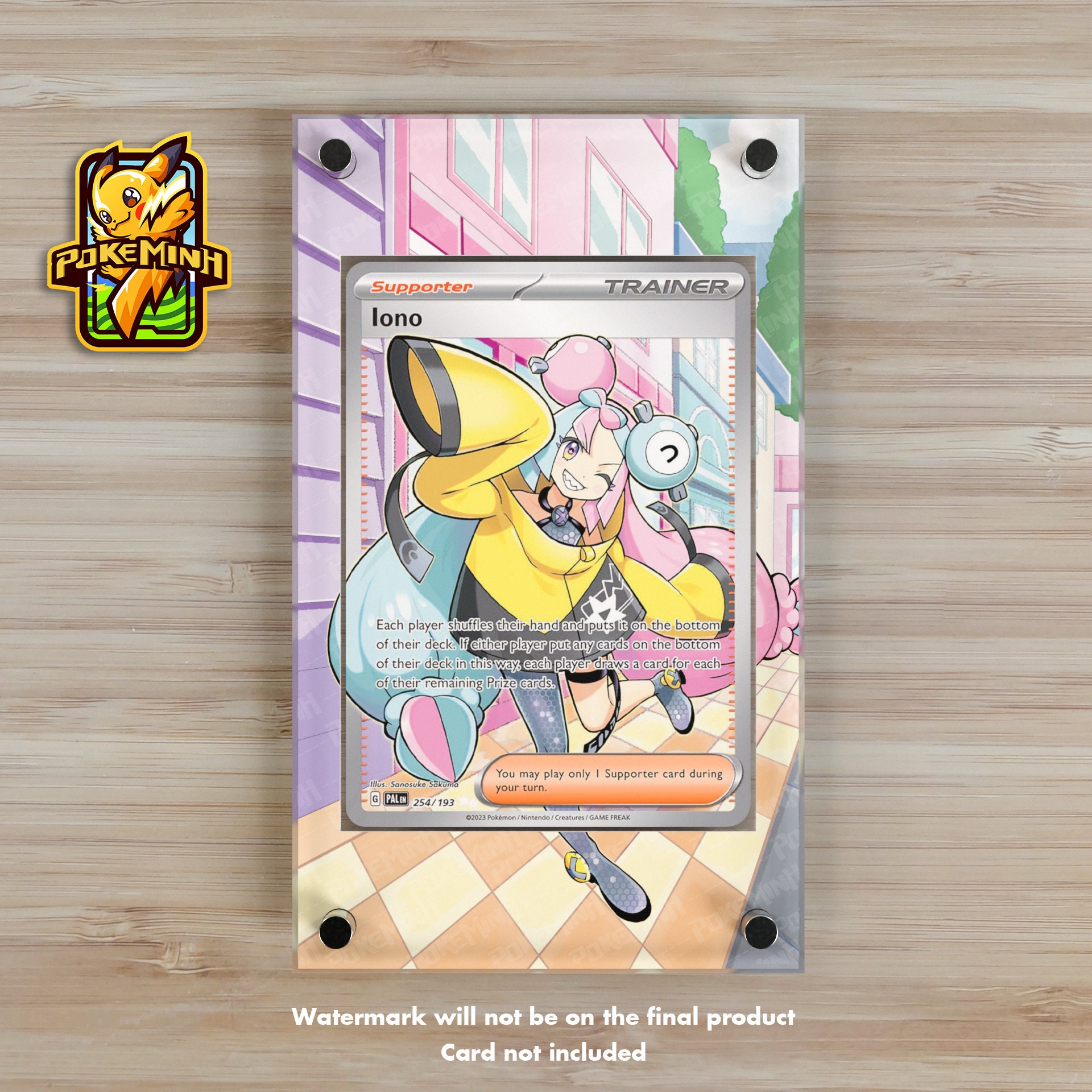 Iono ナンジャモ Full Art Trainer Custom Pokemon Display Case - Etsy