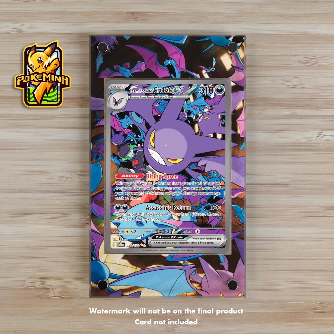Team Rocket's Crobat EX SAR Custom Pokemon Display Case - Etsy