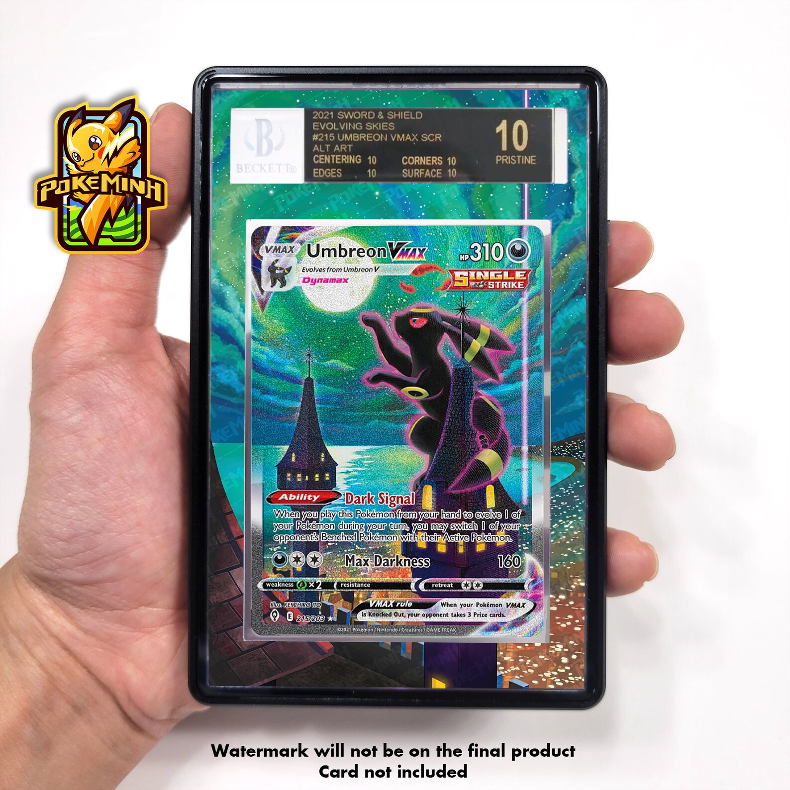 Umbreon VMAX Alternate Art Custom Pokemon Graded Card Display Case - Etsy