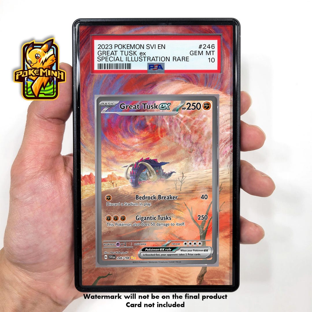 Great Tusk EX SAR Shiny Custom Pokemon Graded Display Case - Etsy