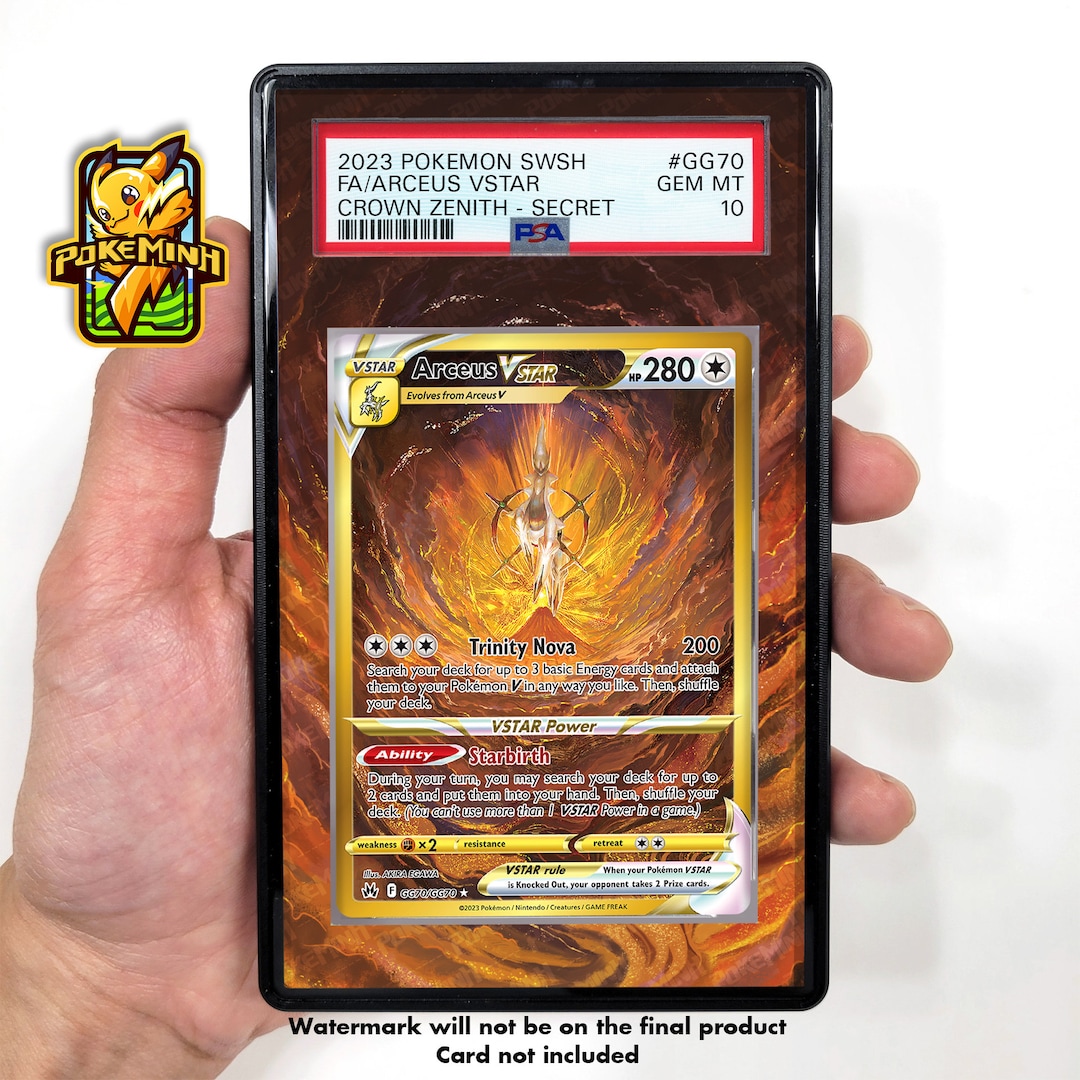 Arceus VSTAR Gold Alternate Art Custom Pokemon Graded Display Case - Etsy