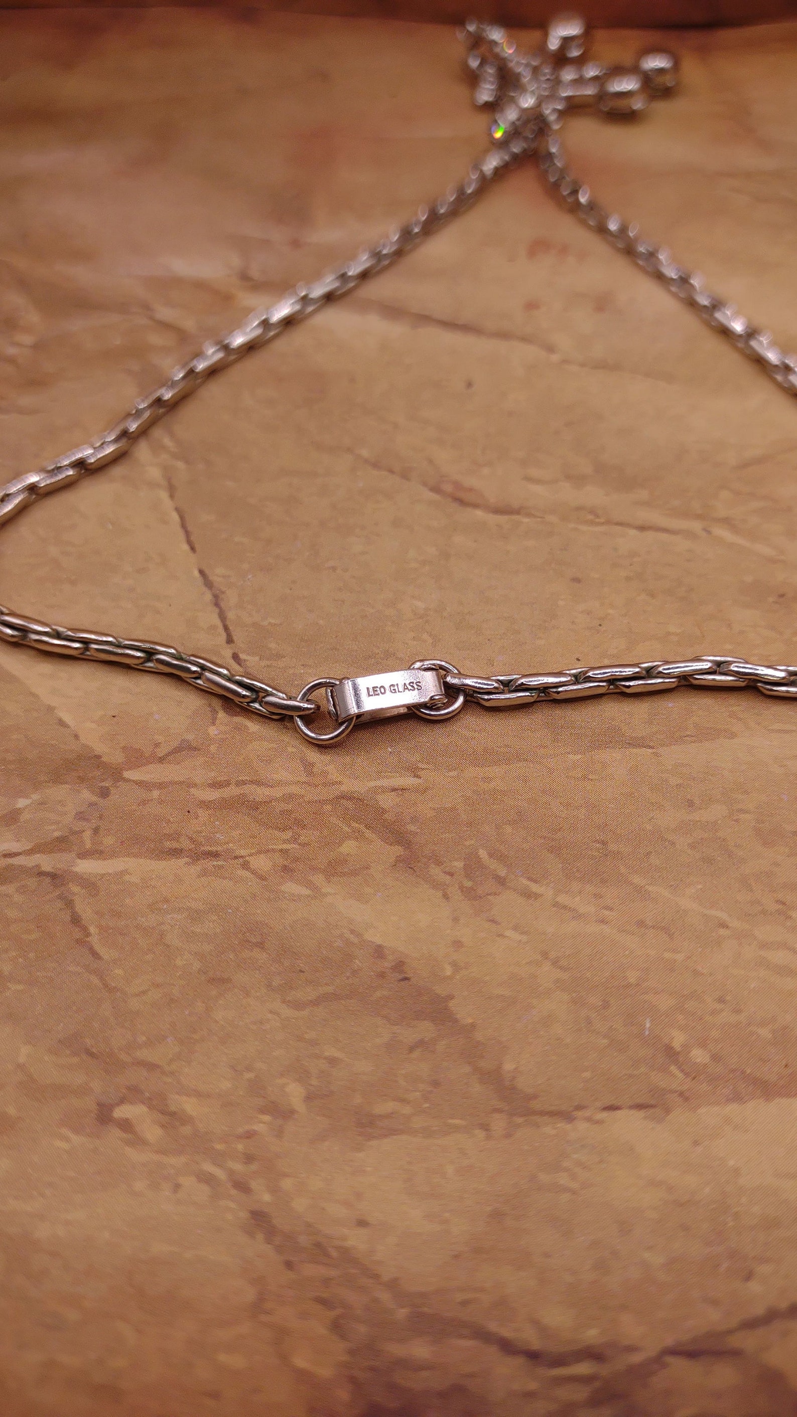 Leo Glass Vintage Costume Rhinestone Necklace 1940s Well Made 15 Inch ...