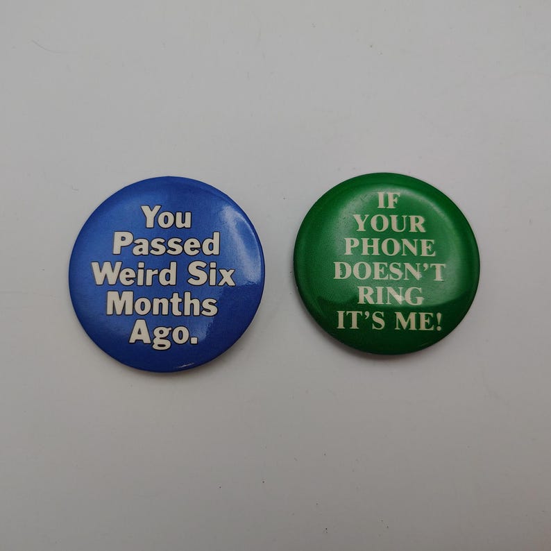 1970s/80s Collection of 4 Funny Humor Statement Pinback Buttons Back ...