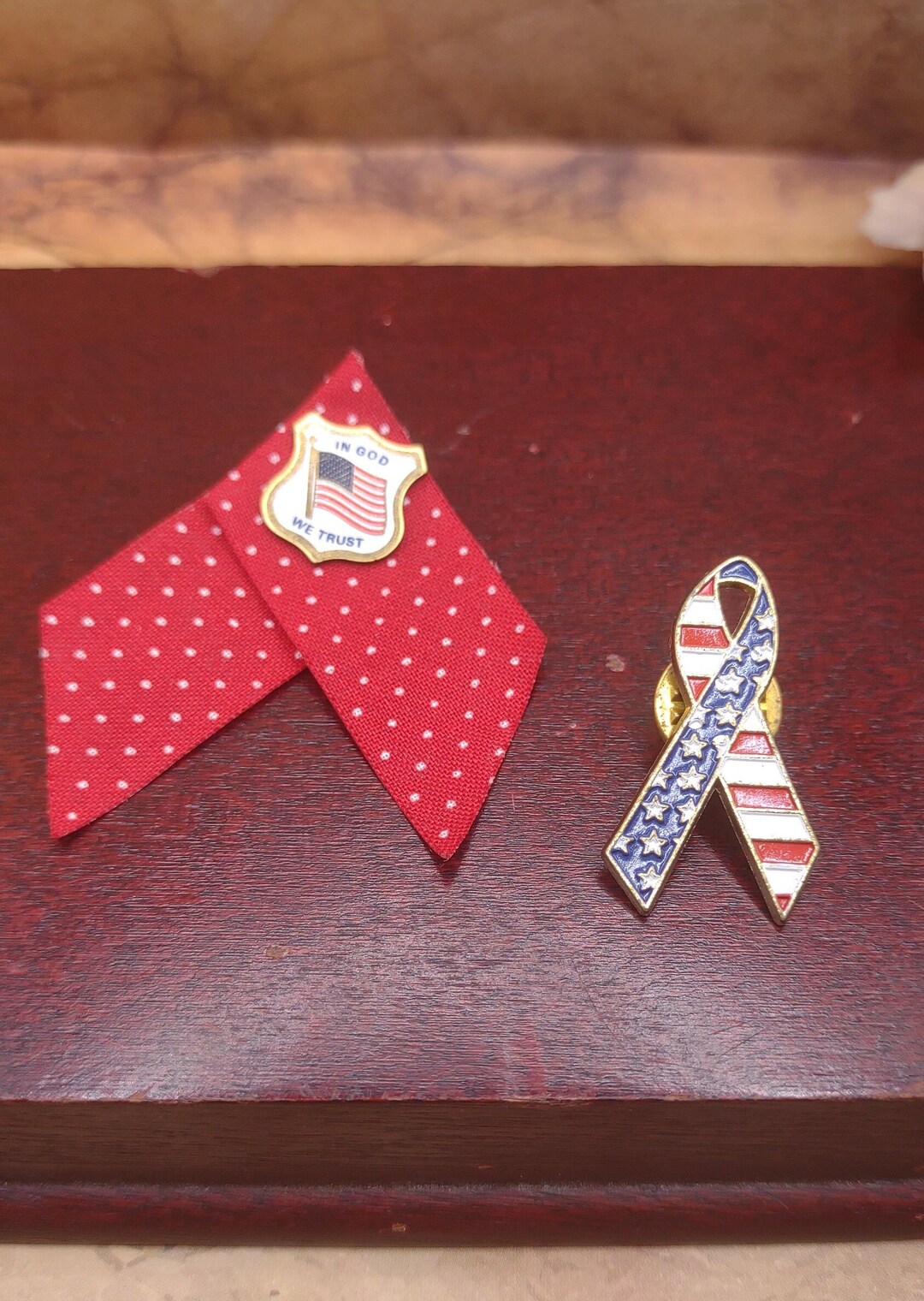 Patriotic Ribbons Vintage Pins Set Flag Ribbon Pin American Pin Set ...