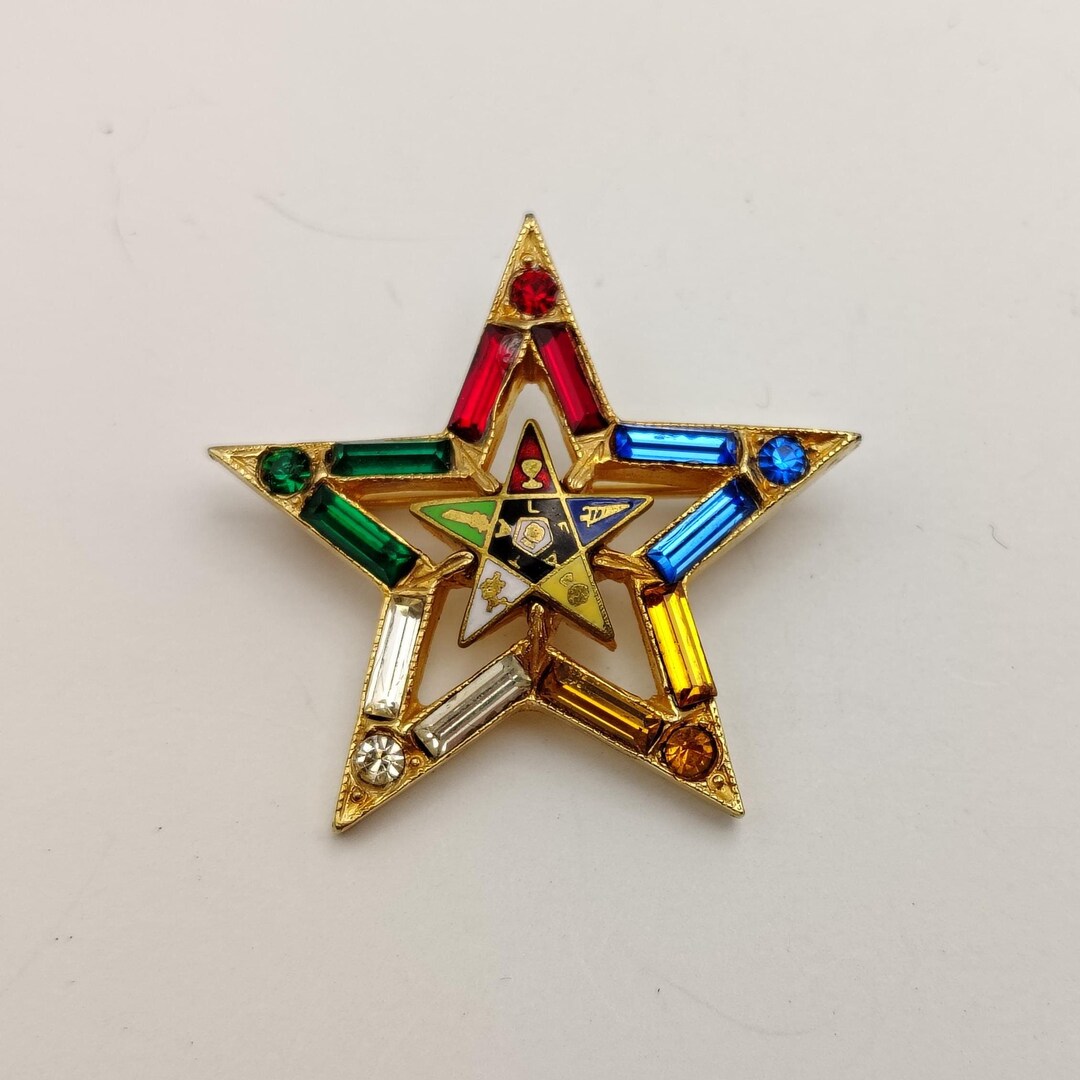 Eastern Star Rhinestone and Enameled Pin Order of the Eastern Star ...