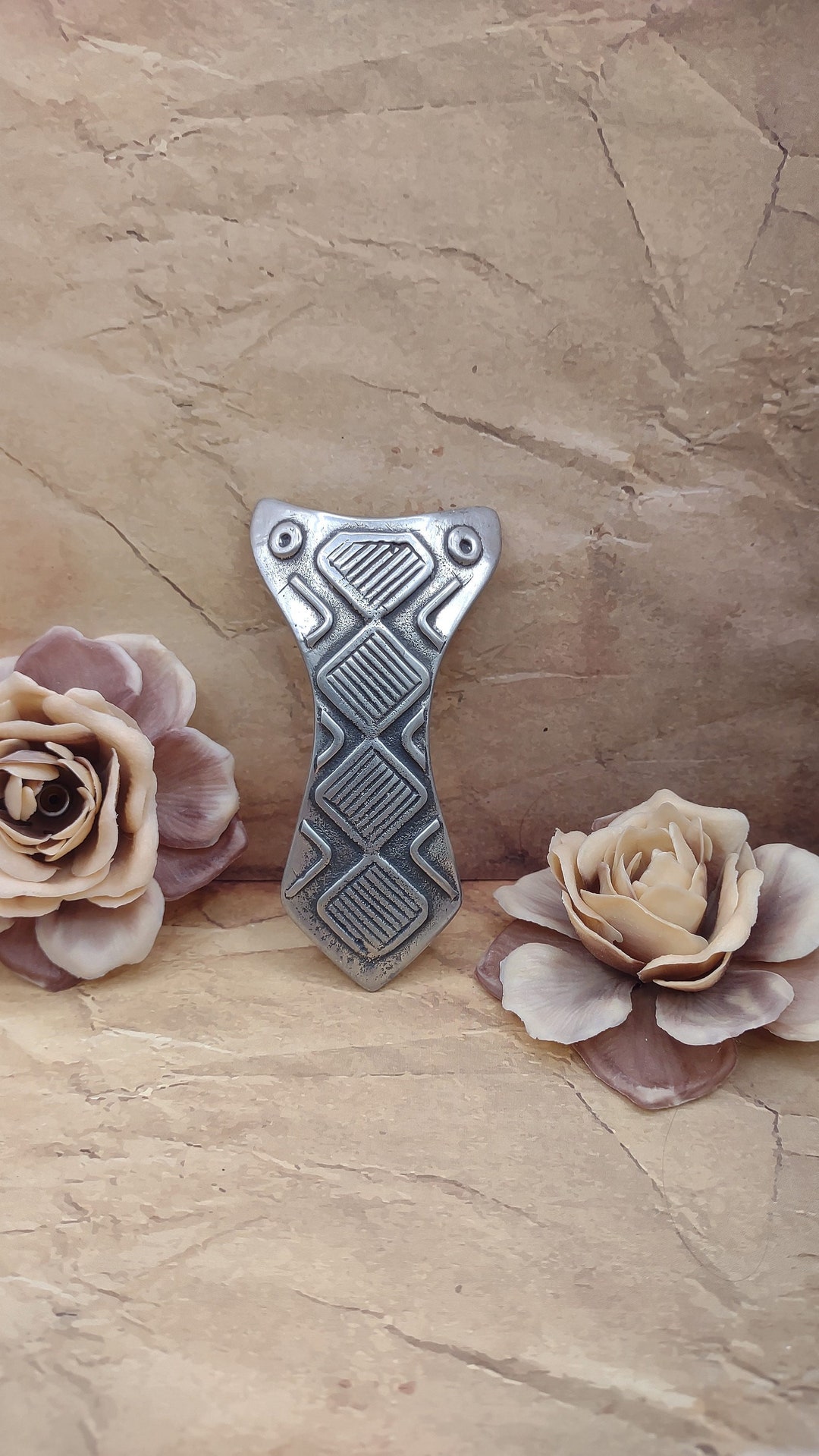 Clip on Tie- Metal Clip on Tie- Artisan Design- Metal Work- Unisex Tie ...