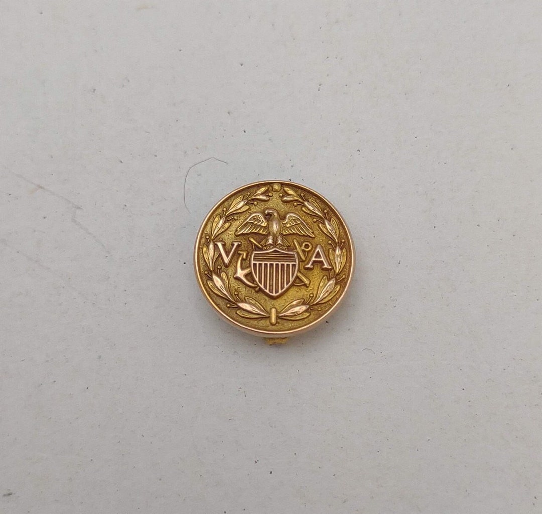 10KT Gold Civil War VA Naval Pin- Antique Civil War Tie Pin ...