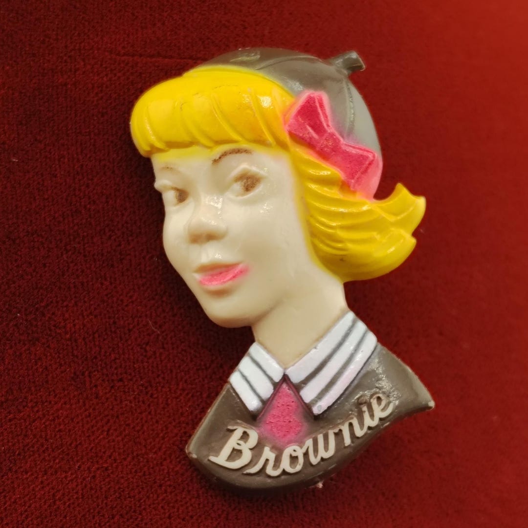 1960s Vintage Brownie Girl Scout Pin Collectible Brownie Memorabilia ...