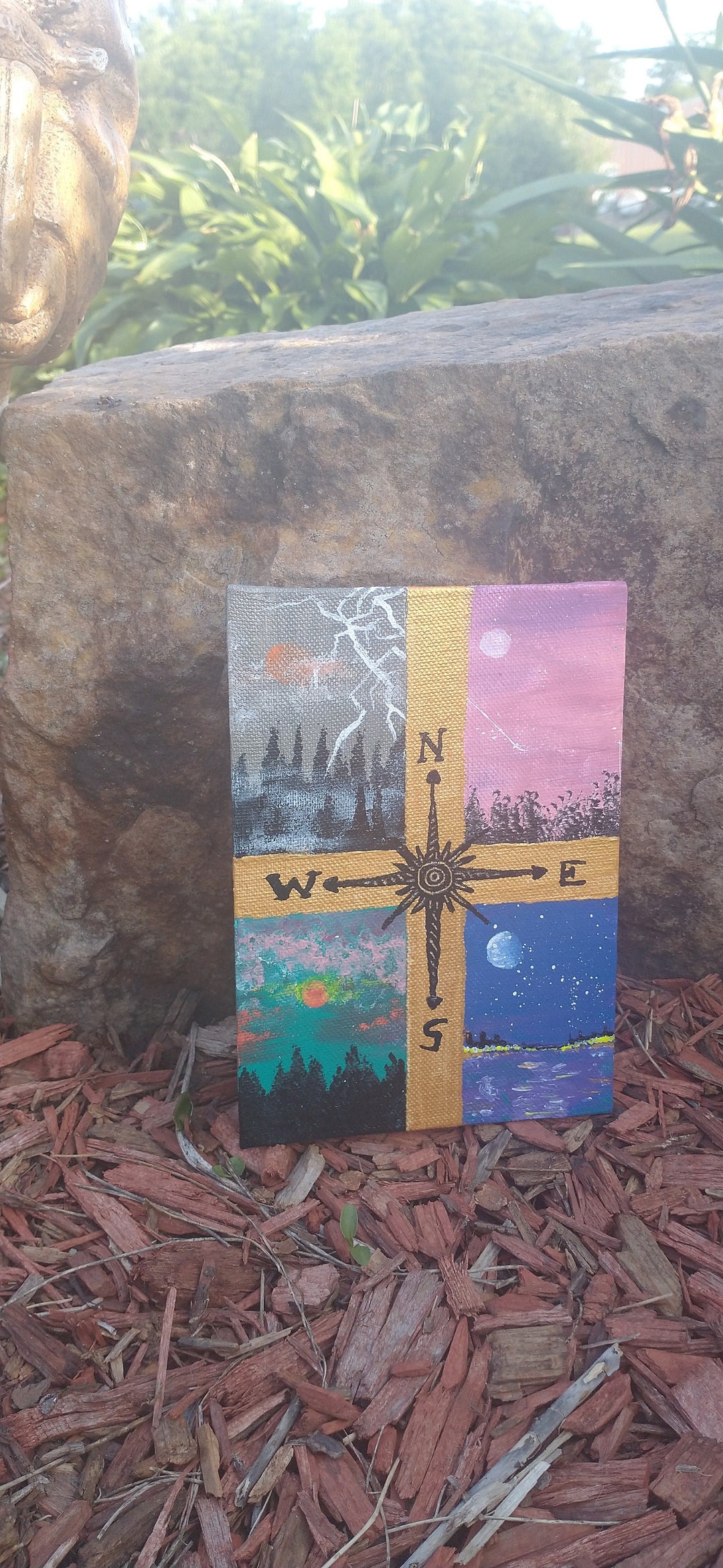 Four-scene Compass Painting | North West East South Landscapes | Sky ...